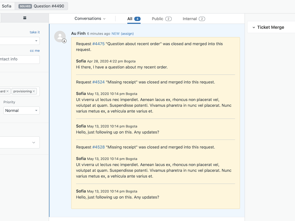 Ticket Merge App Integration with Zendesk Support
