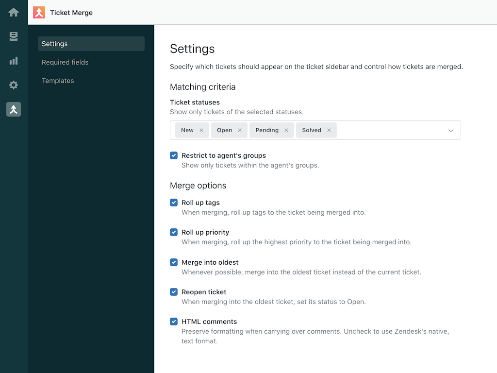 Ticket Merge App Integration with Zendesk Support